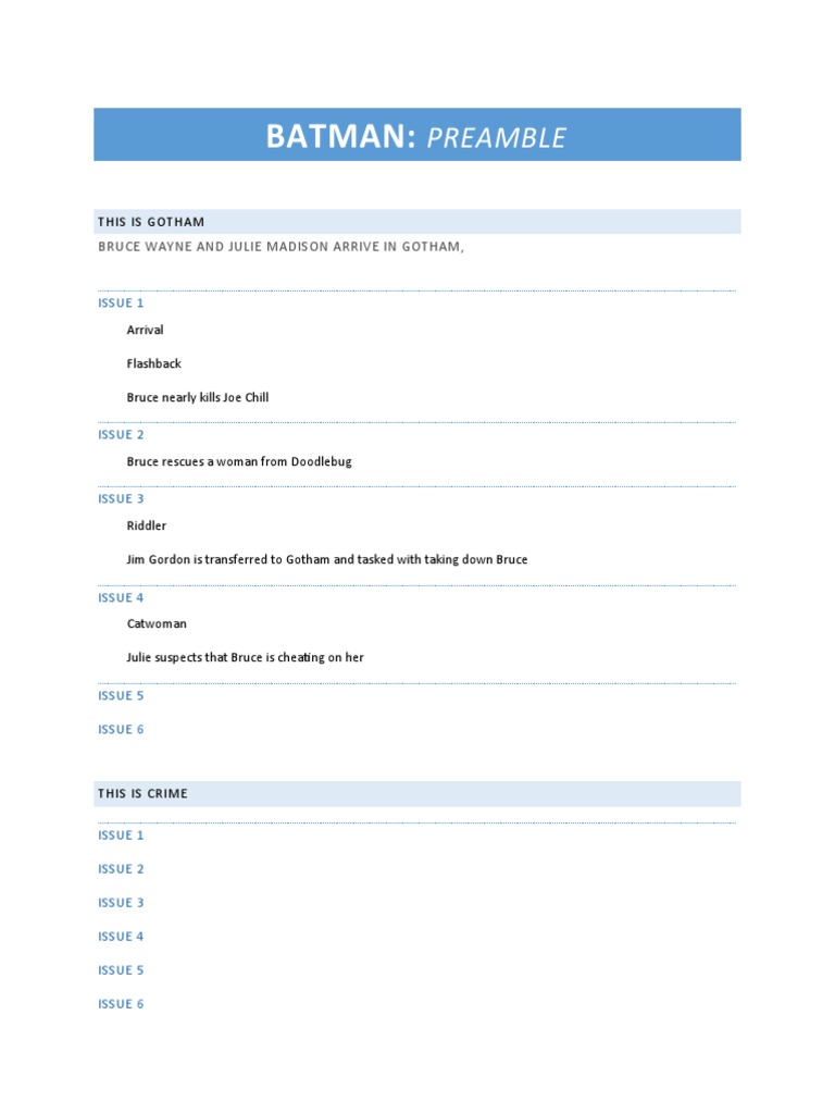 Batman Timeline | PDF | Batman | Dc Comics
