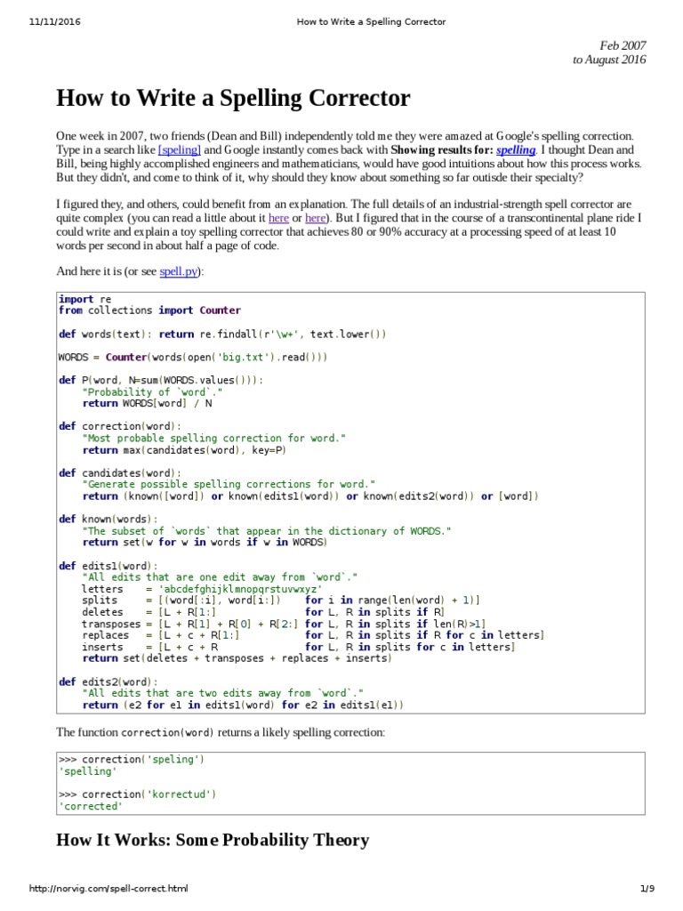 How To Write A Spelling Corrector | PDF | Vowel | Humour