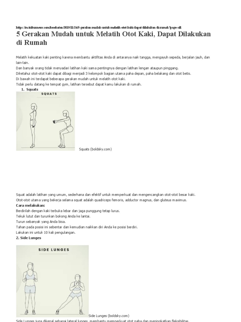 Latihan Kekuatan Otot Kaki | PDF