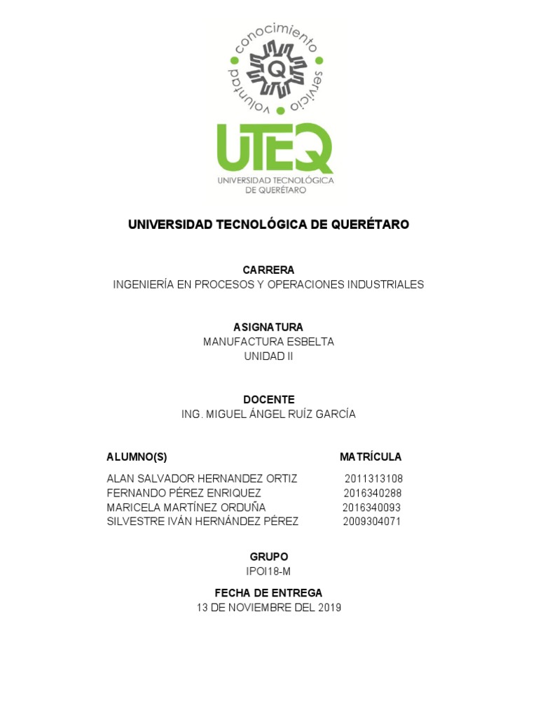 Unidad II Herramientas de La Manufactura Esbelta | PDF | Toma de decisiones | Science