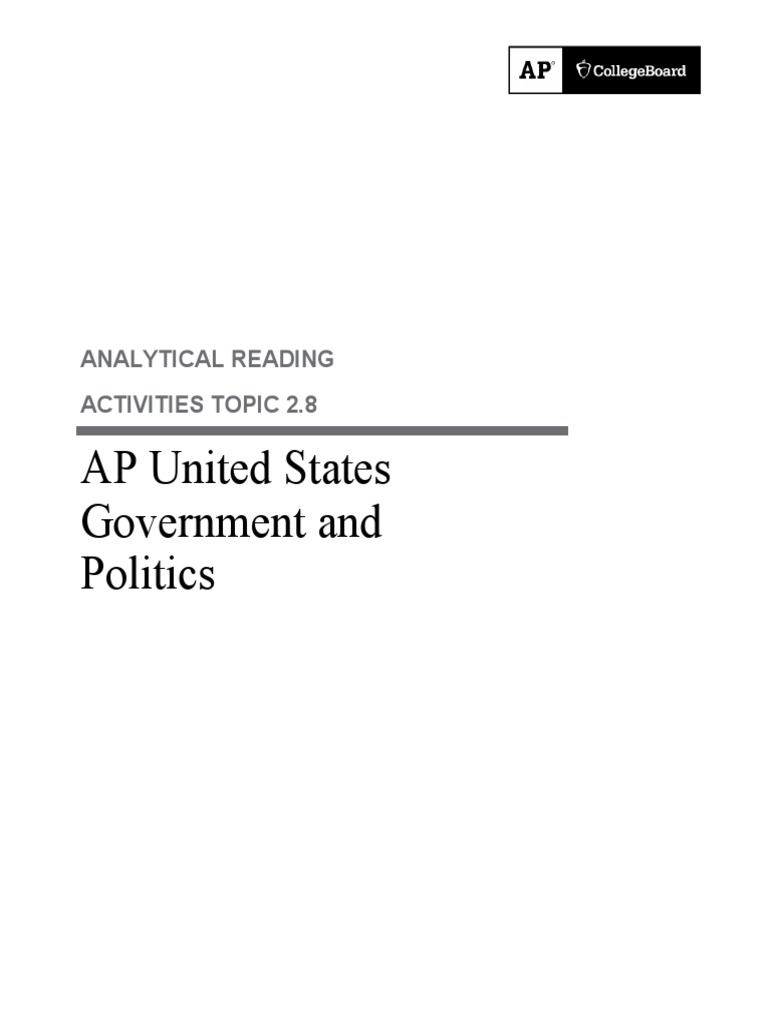 AP United States Government and Politics: Analytical Reading Activities ...