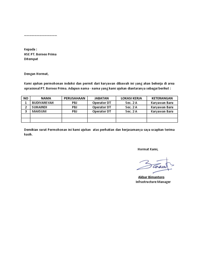Form Pengajuan TTD AKBAR | PDF
