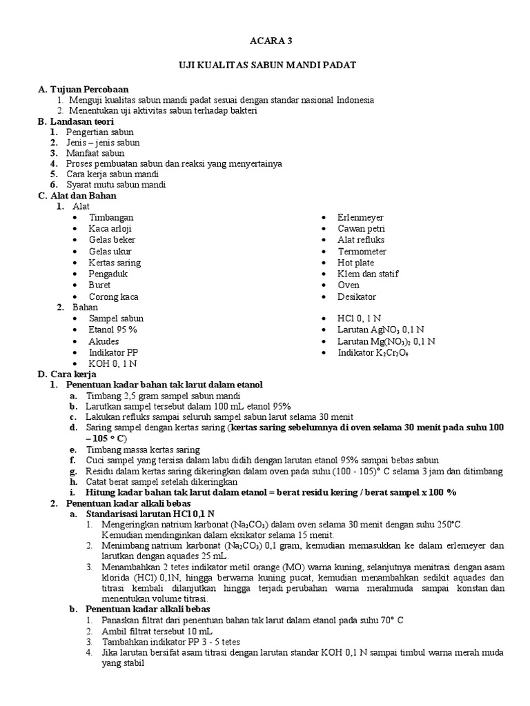 LKS Uji Kualitas Sabun | PDF