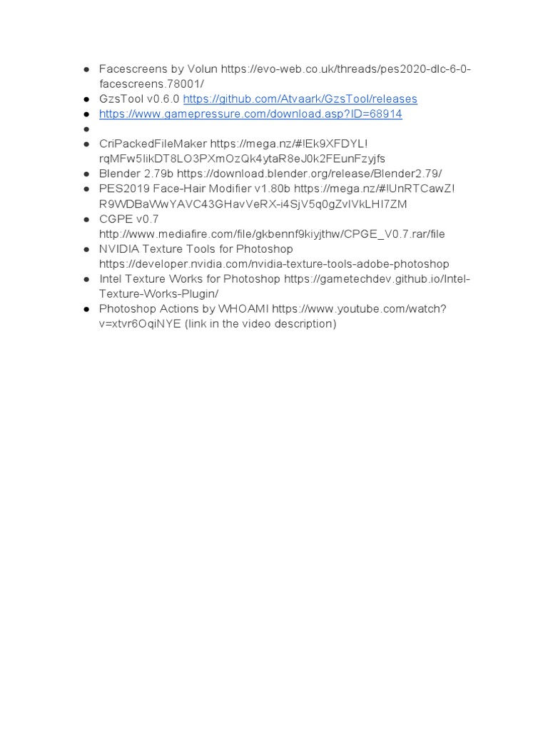 PES Face Making Files & Programs | PDF