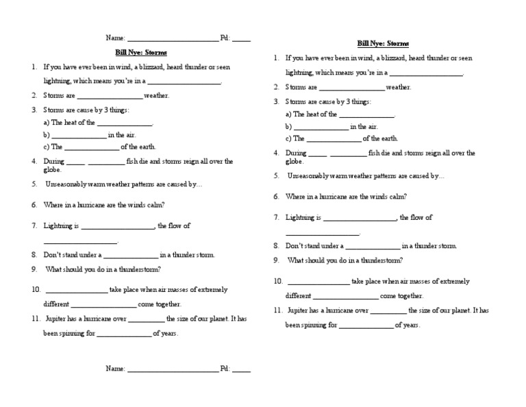 Bill Nye: Storms Bill Nye: Storms | PDF | Thunderstorm | Storms