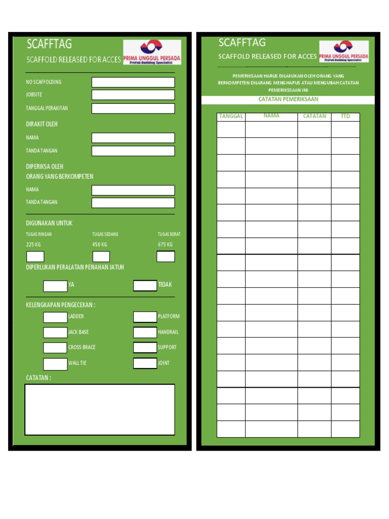 Scafftag New | PDF