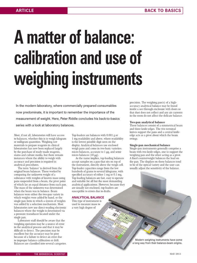 Calibration and Weighing Instruments | Download Free PDF | Weighing ...