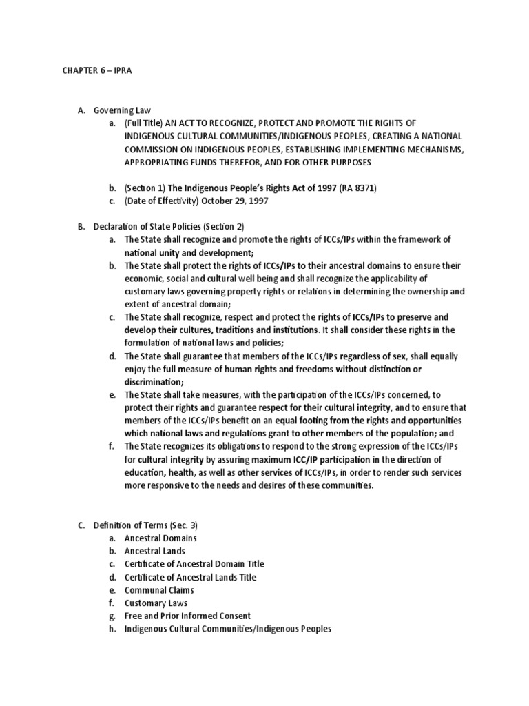 IPRA Class Personal Notes | PDF | Intellectual Property | U.S. State