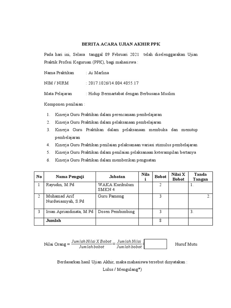 Berita Acara Revisi | PDF