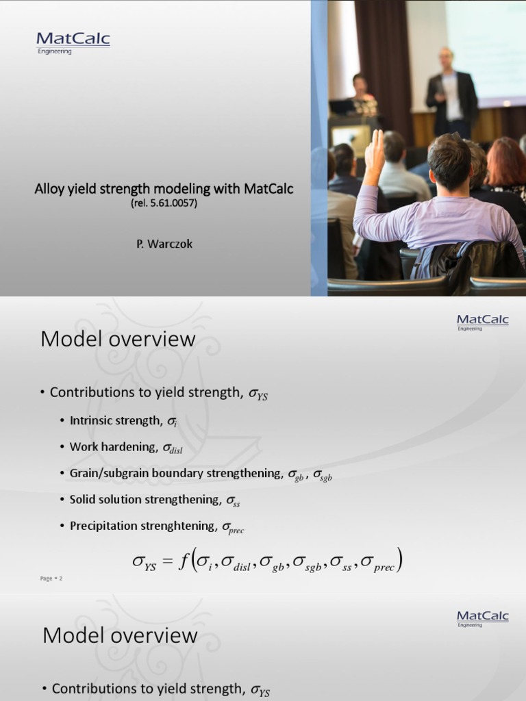 Yield Strength Matcalc | PDF | Yield (Engineering) | Strength Of Materials