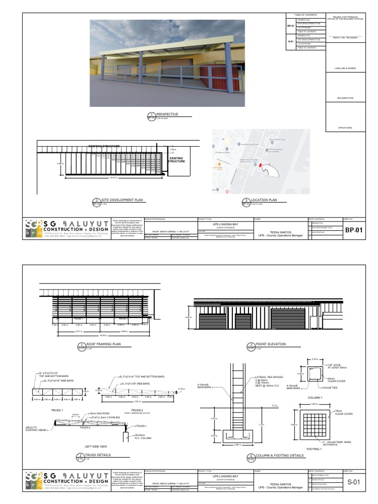 UPS Canopy Extension Final Plan | PDF | Building | Components