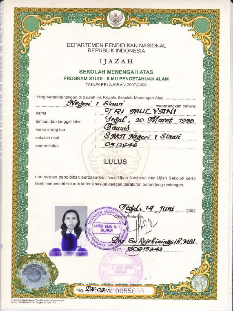 04 Ijazah SMA - Compressed | PDF