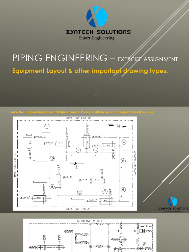 Piping Engineering - Equipment Layout - Exercise Assignment | PDF