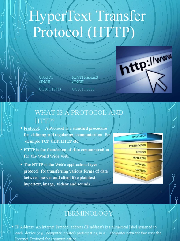 Hypertext Transfer Protocol (HTTP) : Gurjot Singh Ug201113013 Revti Raman Singh Ug201110026 ...
