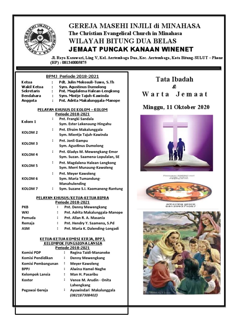 WARTA JEMAAT MINGGUAN JEMAAT PUNKAWI 11 Okt | PDF