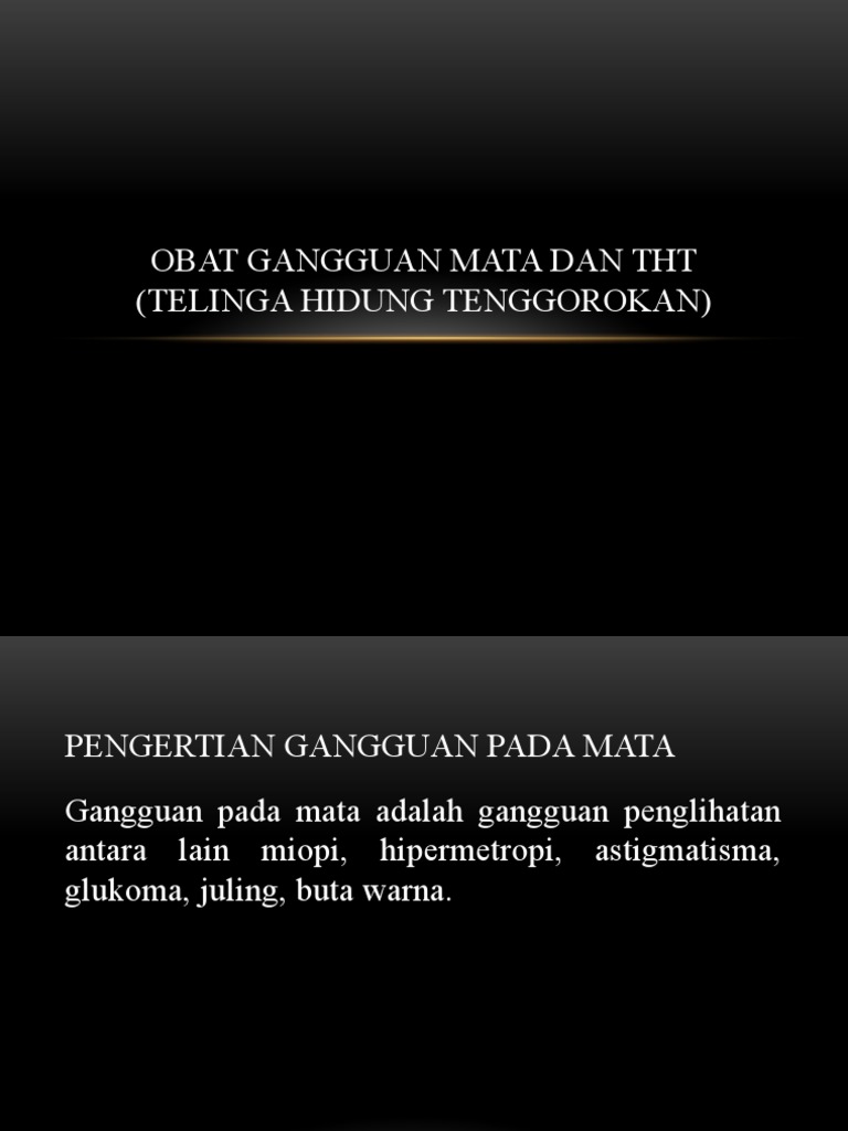 Obat Gangguan Mata Dan THT | PDF