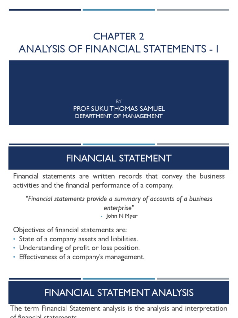 Chapter 2 Analysis Of Financial Statement I Pdf Balance Sheet