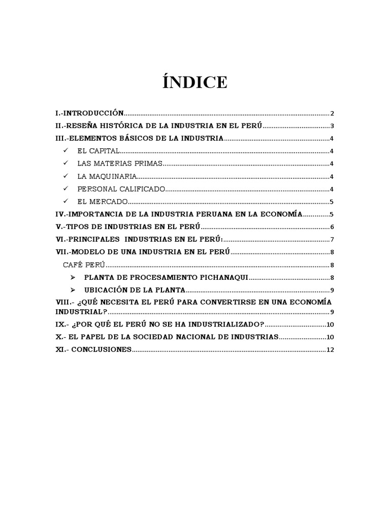 Tipos y Evolución de la Industria en Perú | PDF | Perú | Capital (economía)