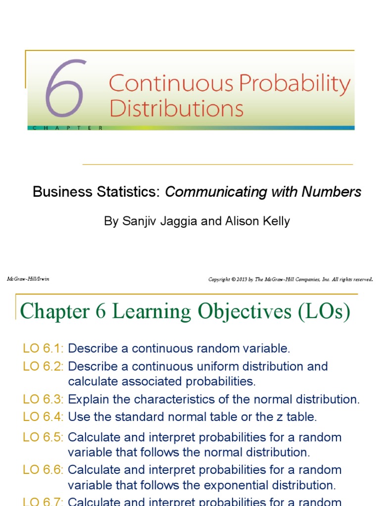 Chapter 6 Continuous Probability Distribution | PDF | Probability ...