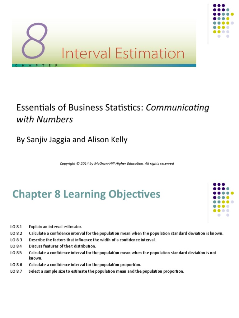 Chapter 8 Interval Estimation | PDF | Confidence Interval | Sample Size Determination
