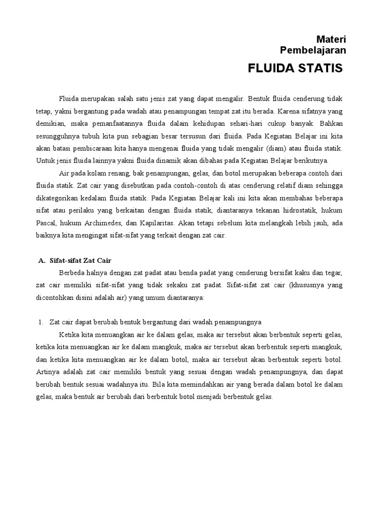 Modul 2 Fluida Statis | PDF