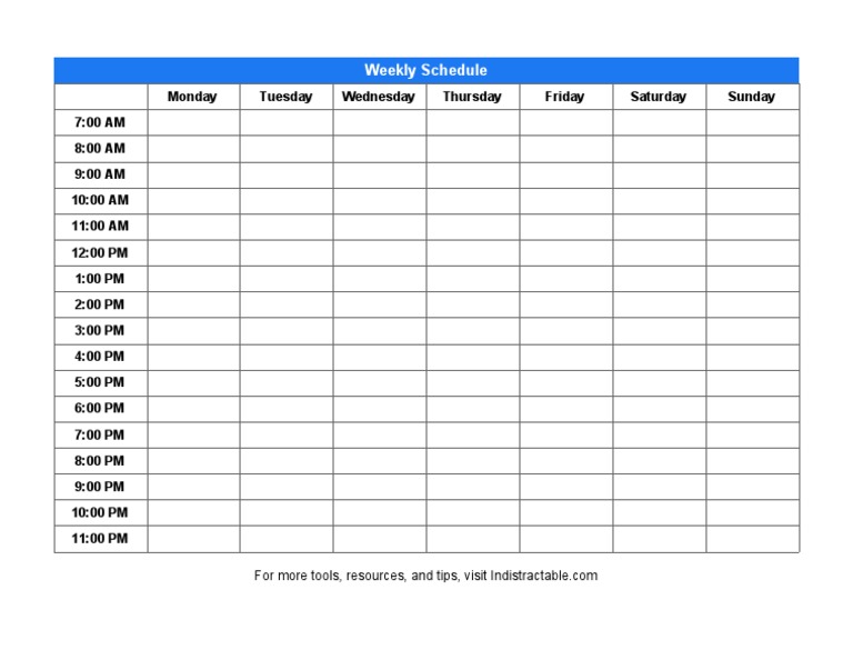 Indistractable Schedule Template | PDF