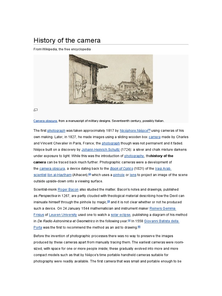 History of The Camera | Download Free PDF | Single Lens Reflex Camera ...