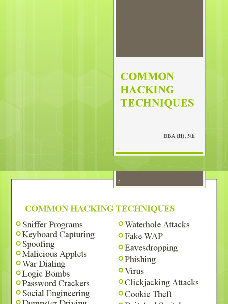 COMMON HACKING Techniques | PDF | Malware | Http Cookie