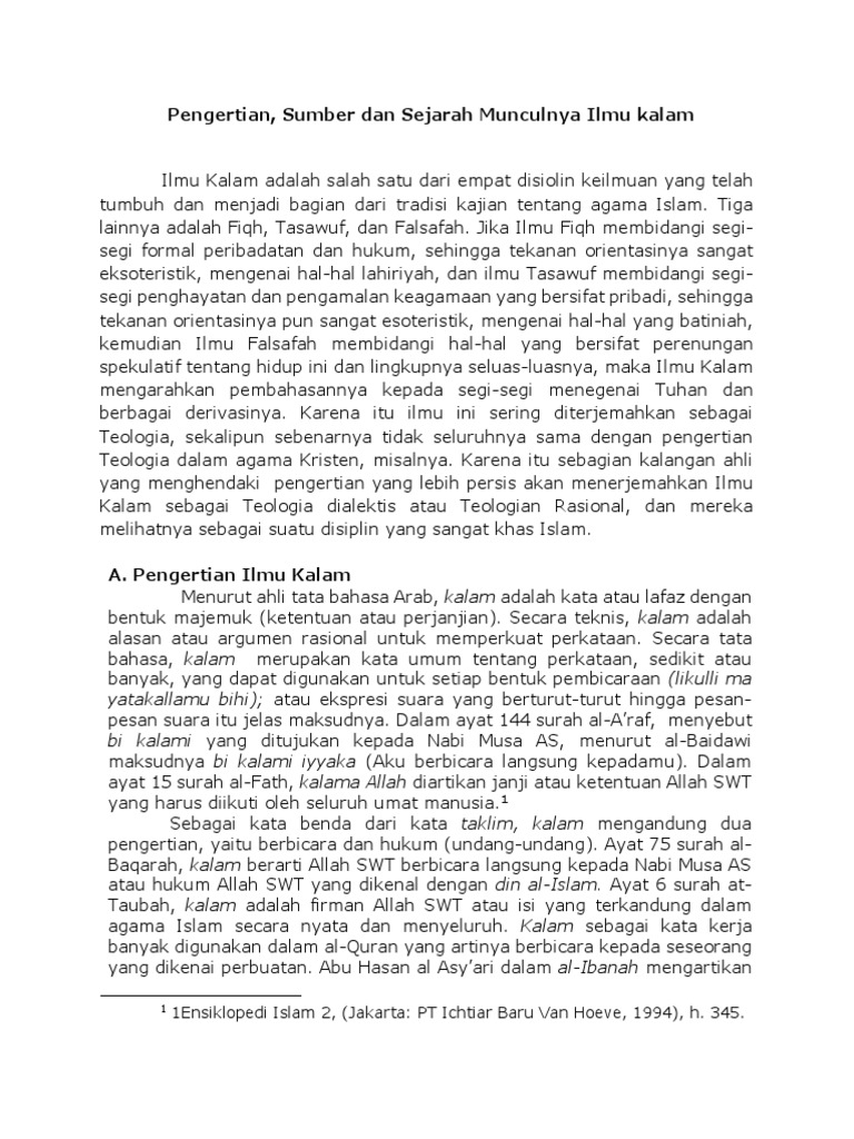 Definisi Ilmu Kalam | PDF