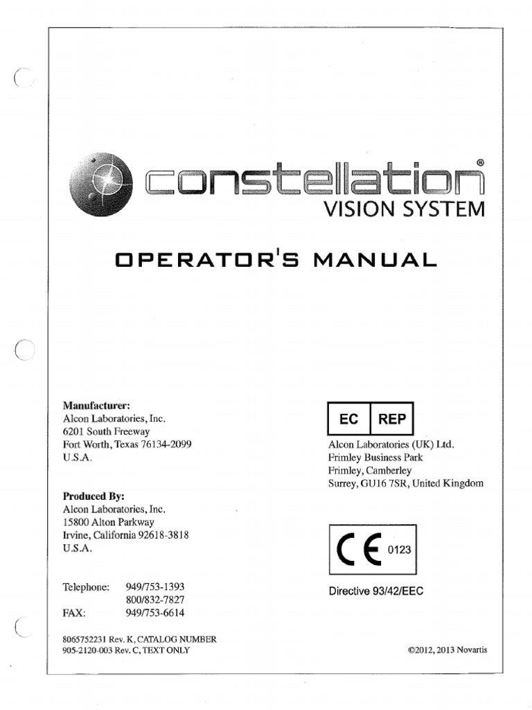 Constellation Vision System Operator's Manual | PDF