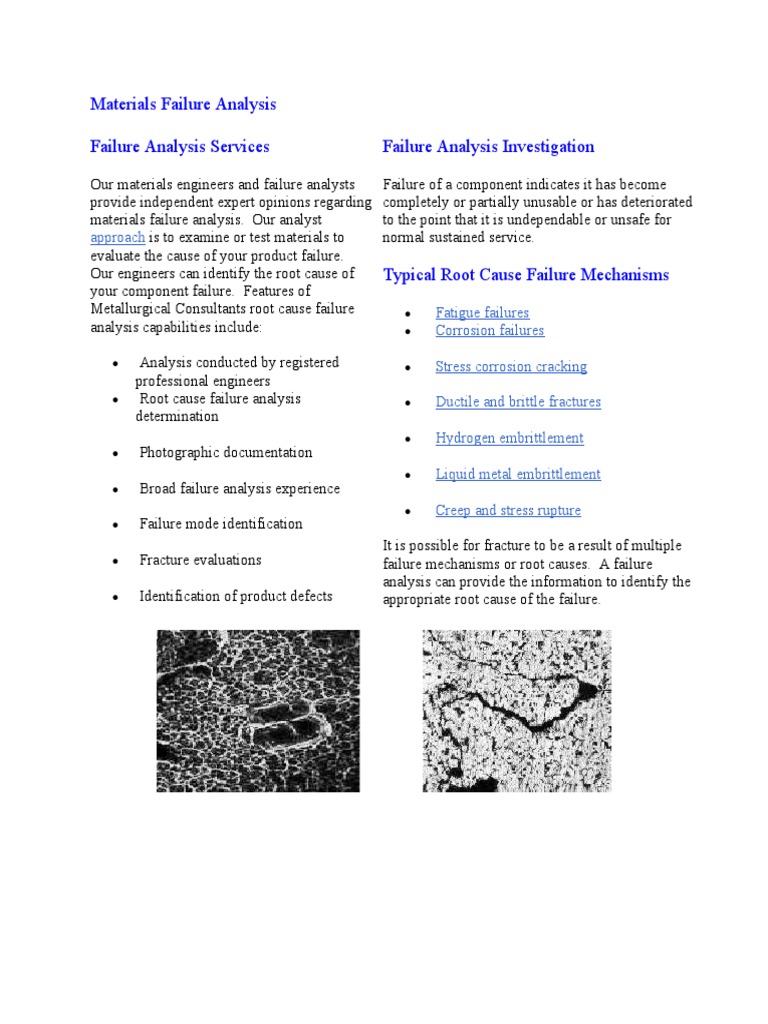 Materials Failure Analysis | PDF | Casting (Metalworking) | Corrosion