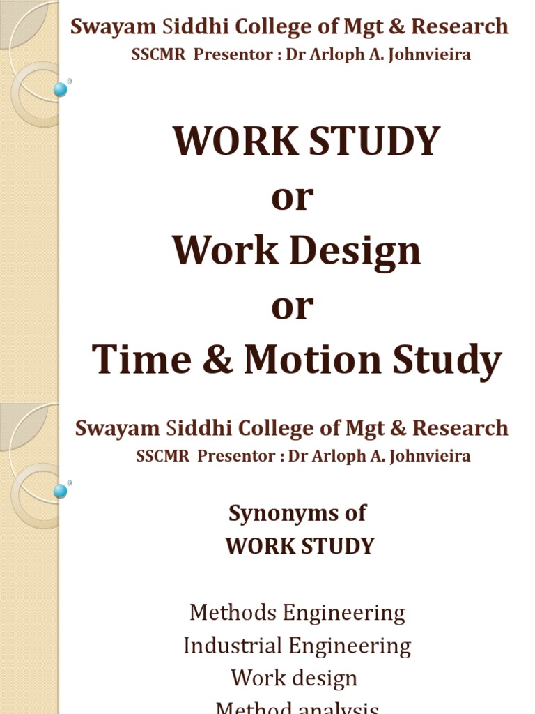Work Study and Method Analysis Guide | PDF | Business | Labour