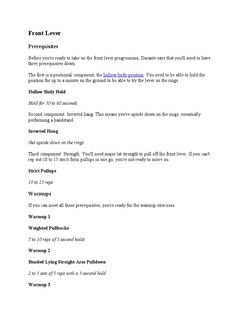 Front Lever Progressions | Sports | Nature