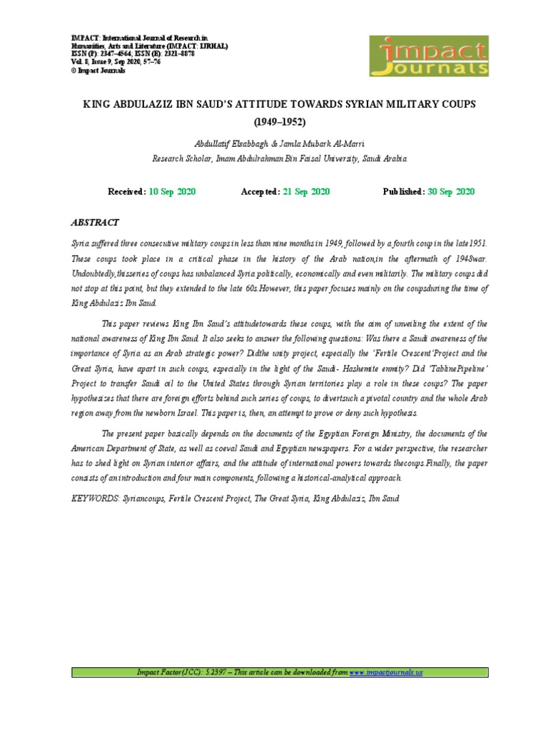 ABS 8. IJRHAL - King AbdulazizIbn Saud's Attitude Towards Syrian ...