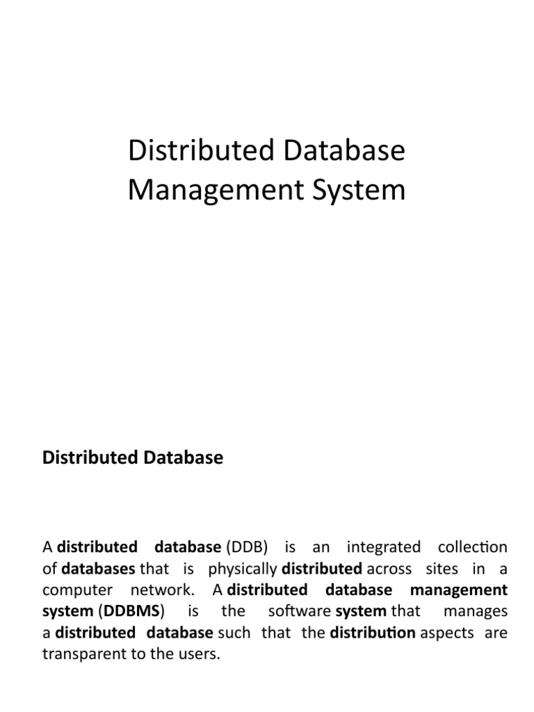 Distributed Database Management System | PDF