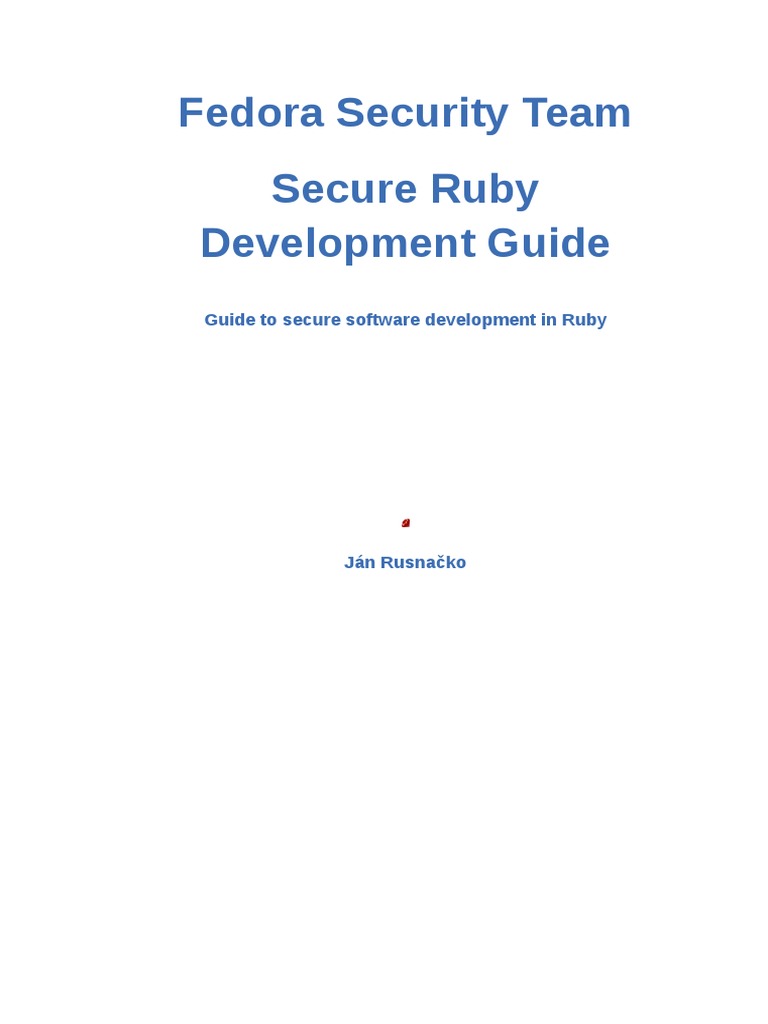 Fedora Security Team Secure Ruby Development Guide | PDF | Public Key ...
