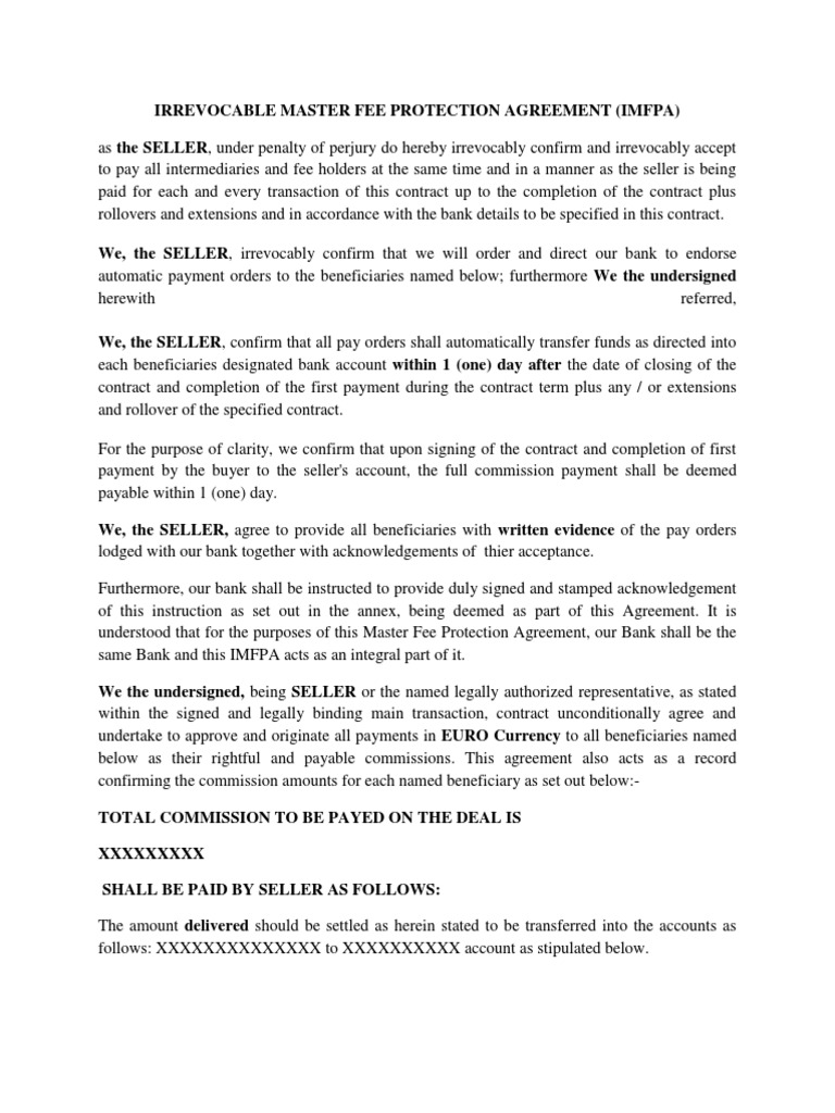 Imfpa Sample | PDF | Financial Transaction | Notary Public