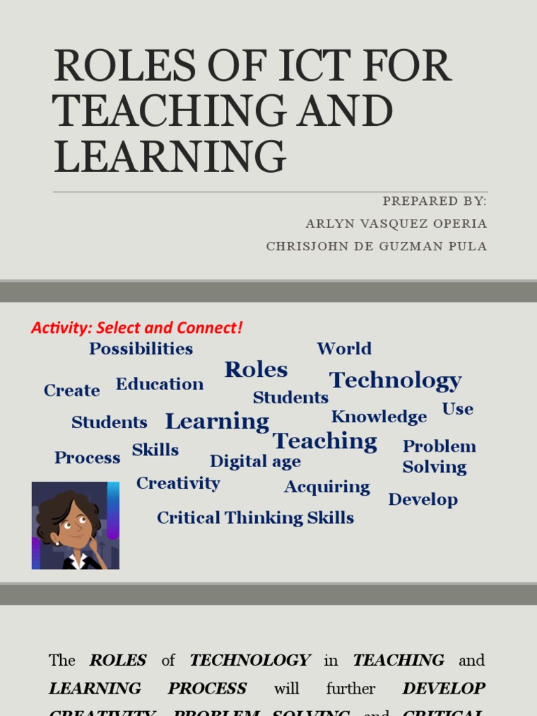 Roles of Ict For Teaching and Learning: Prepared By: Arlyn Vasquez ...