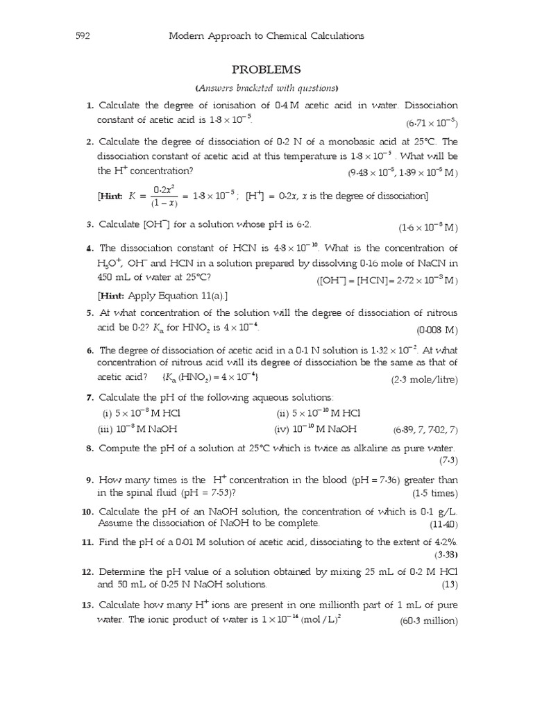 Ionic Equilibrium Sub Obj | PDF | Ph | Buffer Solution