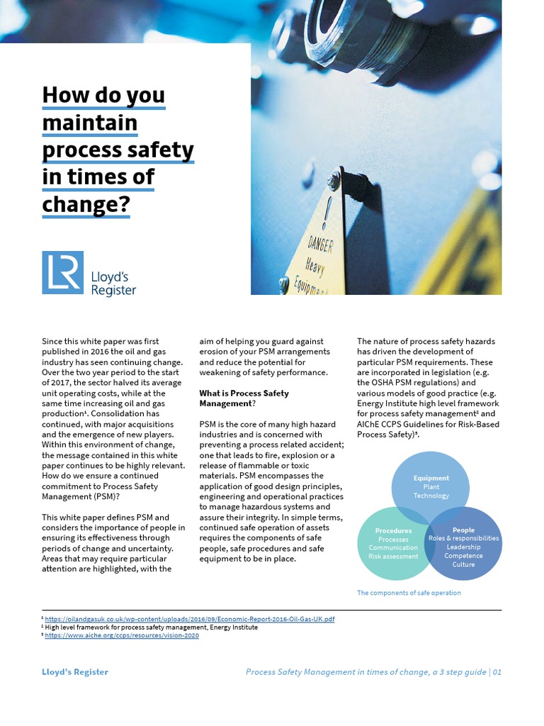 How Do You Maintain Process Safety in Times of Change? | PDF | Safety ...