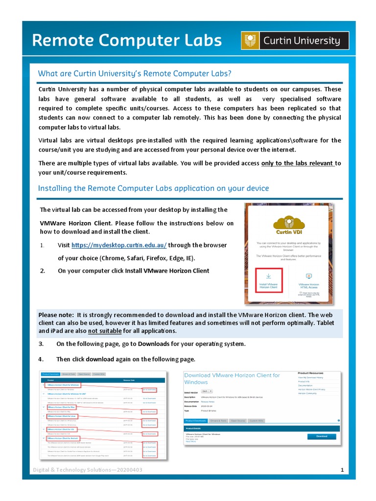 Connecting to Curtin University's Virtual Computer Labs: A Step-by-Step ...