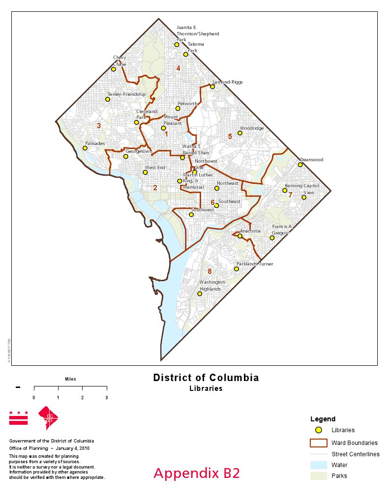 Appendix B Map 2 Libraries by Wards | PDF | Mid Atlantic States ...