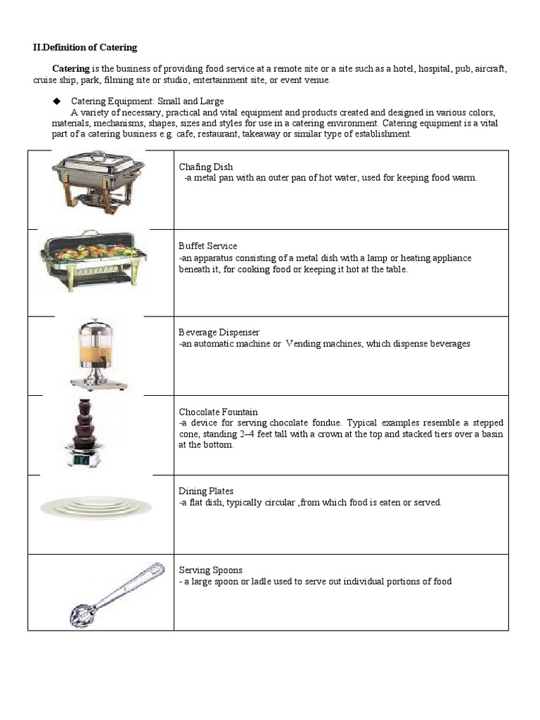 Definition of Catering | PDF | Mustard (Condiment) | Pickling