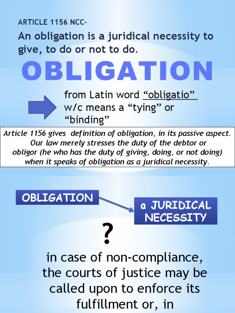 Understanding Obligations in Civil Law | PDF | Law Of Obligations ...