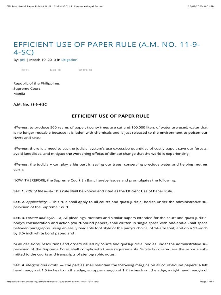 Efficient Use of Paper Rule Explained | PDF | Government Institutions ...