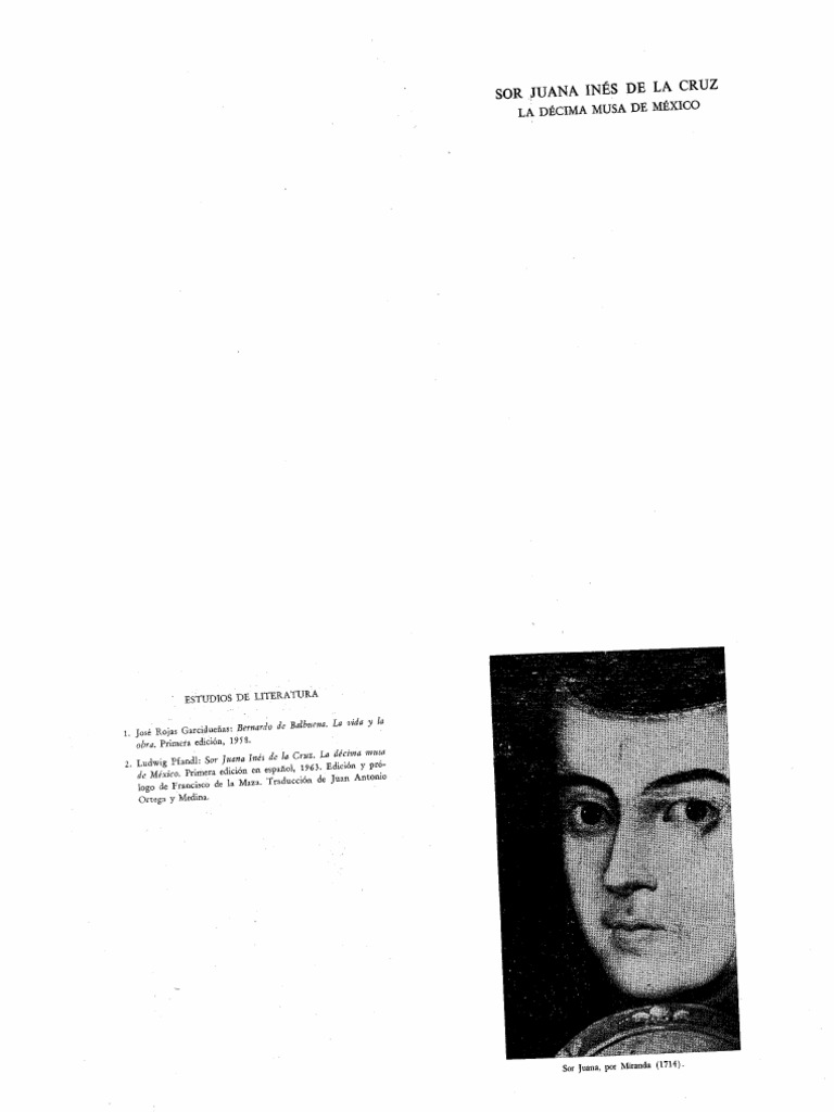 Pfandl - Sor Juana Inés de La Cruz - Décima Musa de México | PDF