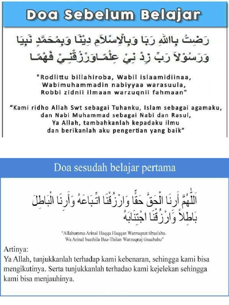 doa belajar