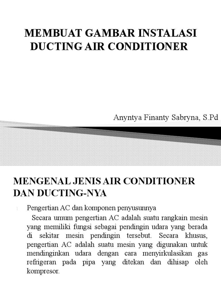 Membuat Gambar Instalasi Ducting Air Conditioner | PDF