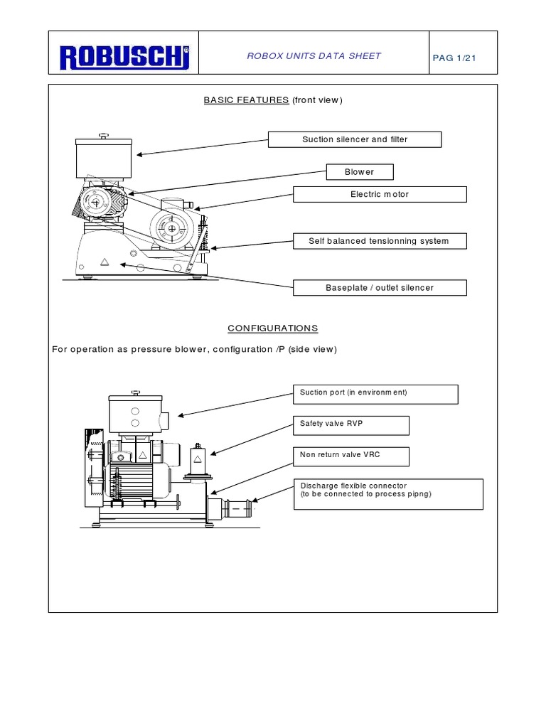Specification Sheet for the ROBOX Blower Unit: Overview of Basic ...