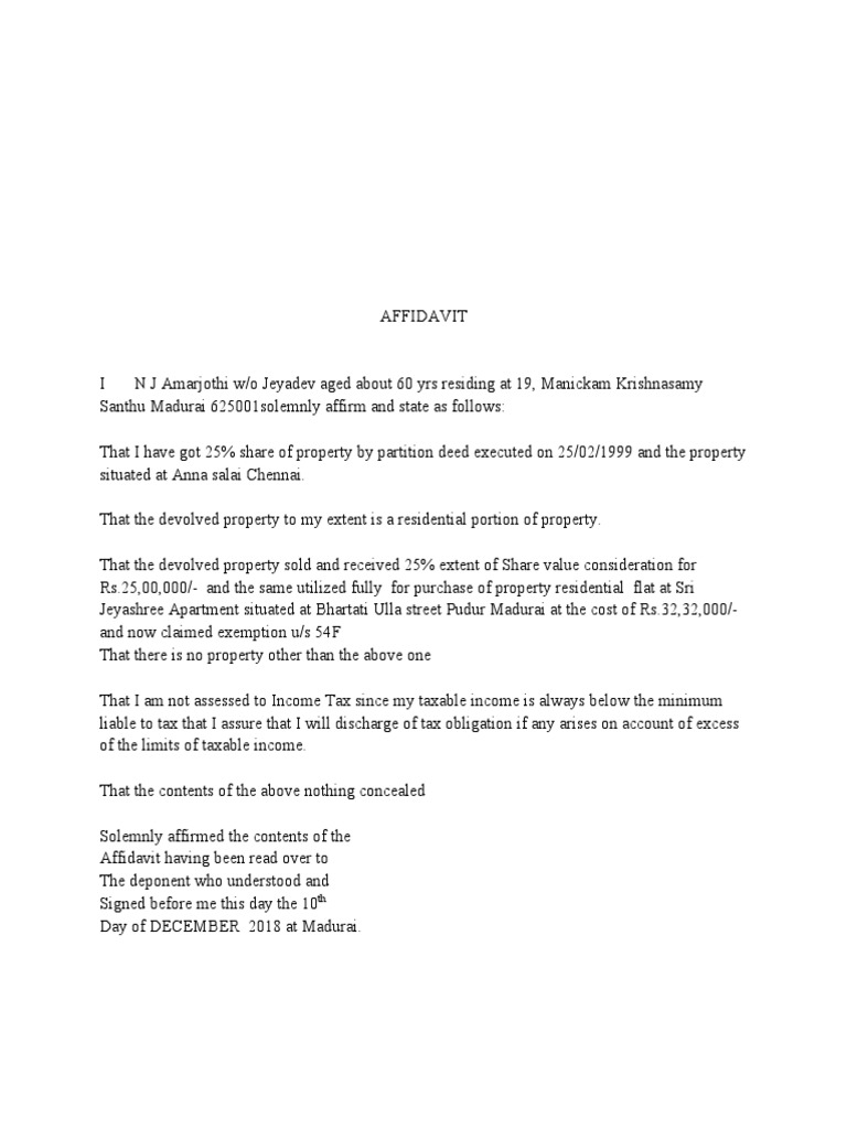 Affidavit | PDF | Finance & Money Management | Law